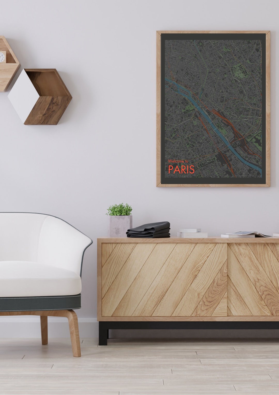 Paris Map Poster - Etsy