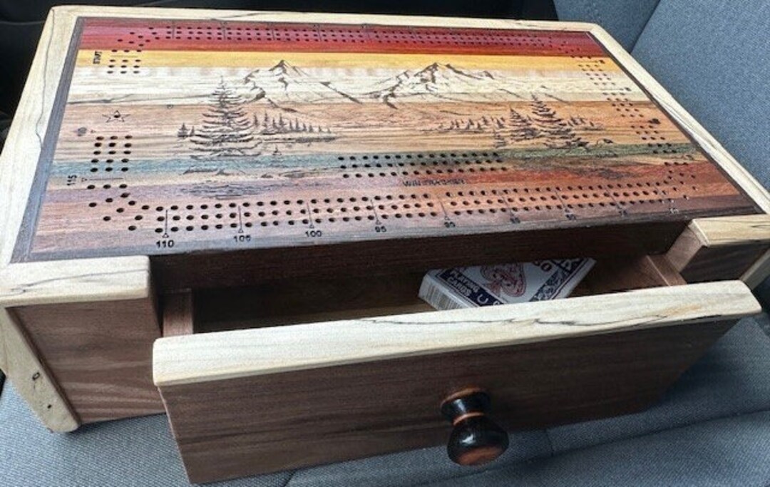 Custom Cribbage Board With Drawer - Etsy