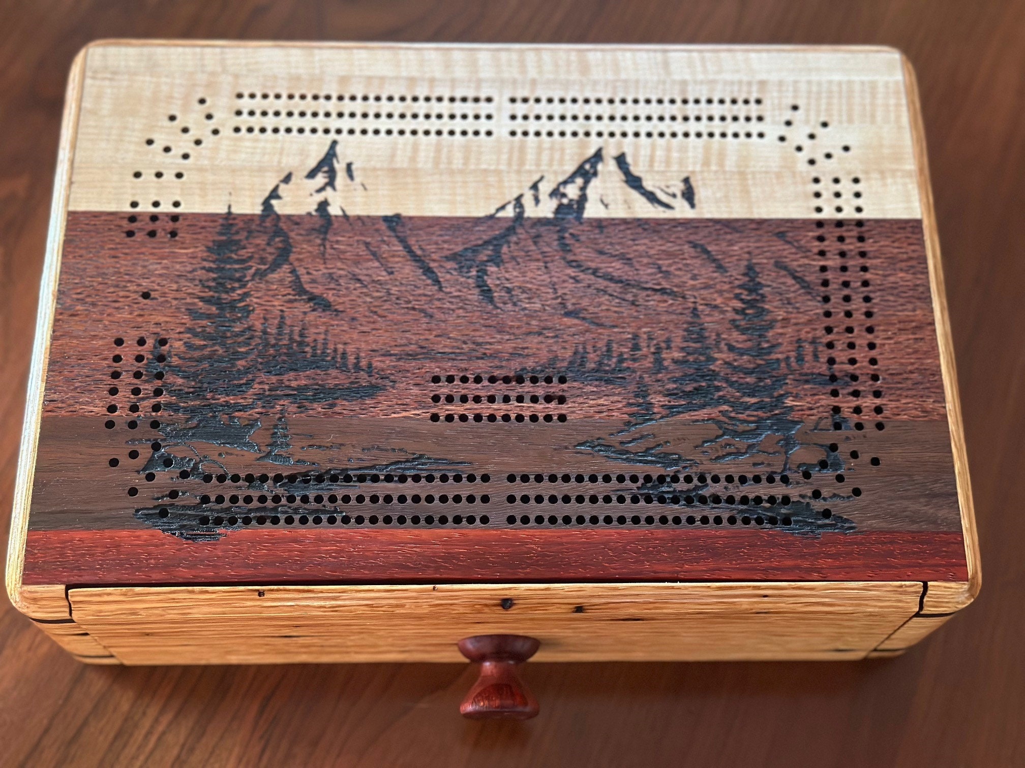 Custom Cribbage Board With Drawer - Etsy