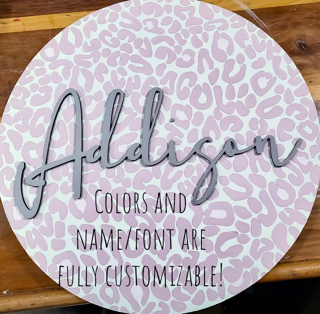 Custom Leopard/cheetah Print Name Sign - Etsy