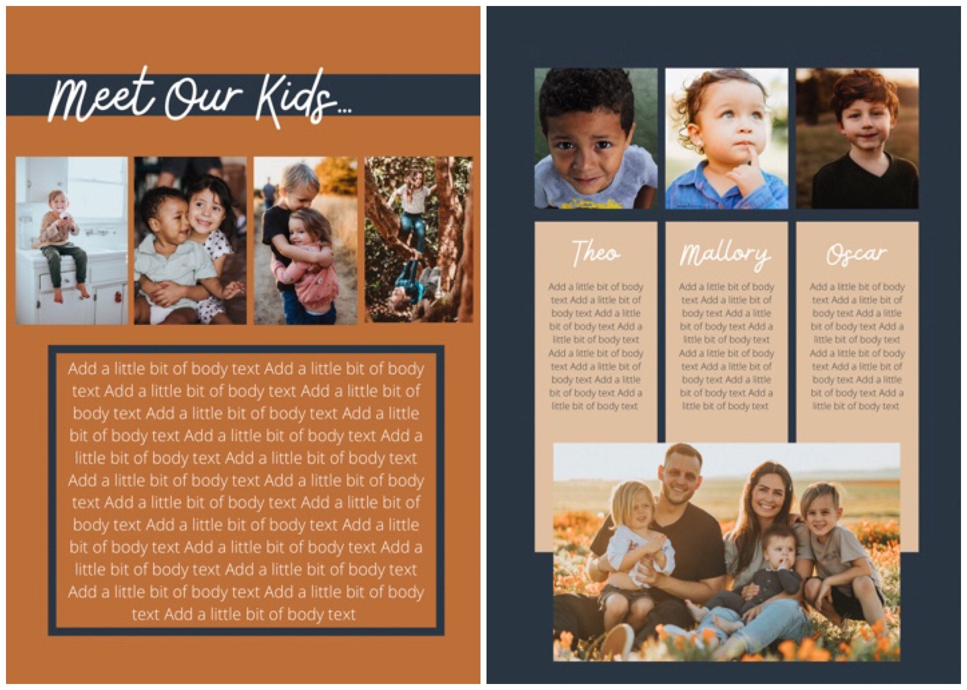 Adoption Profile Template in a Sunset Palette - Etsy