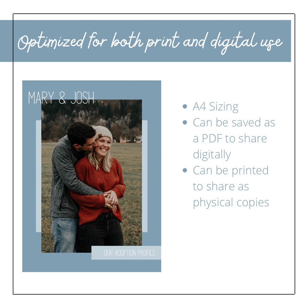 Adoption Profile Template in Blues Palette - Etsy