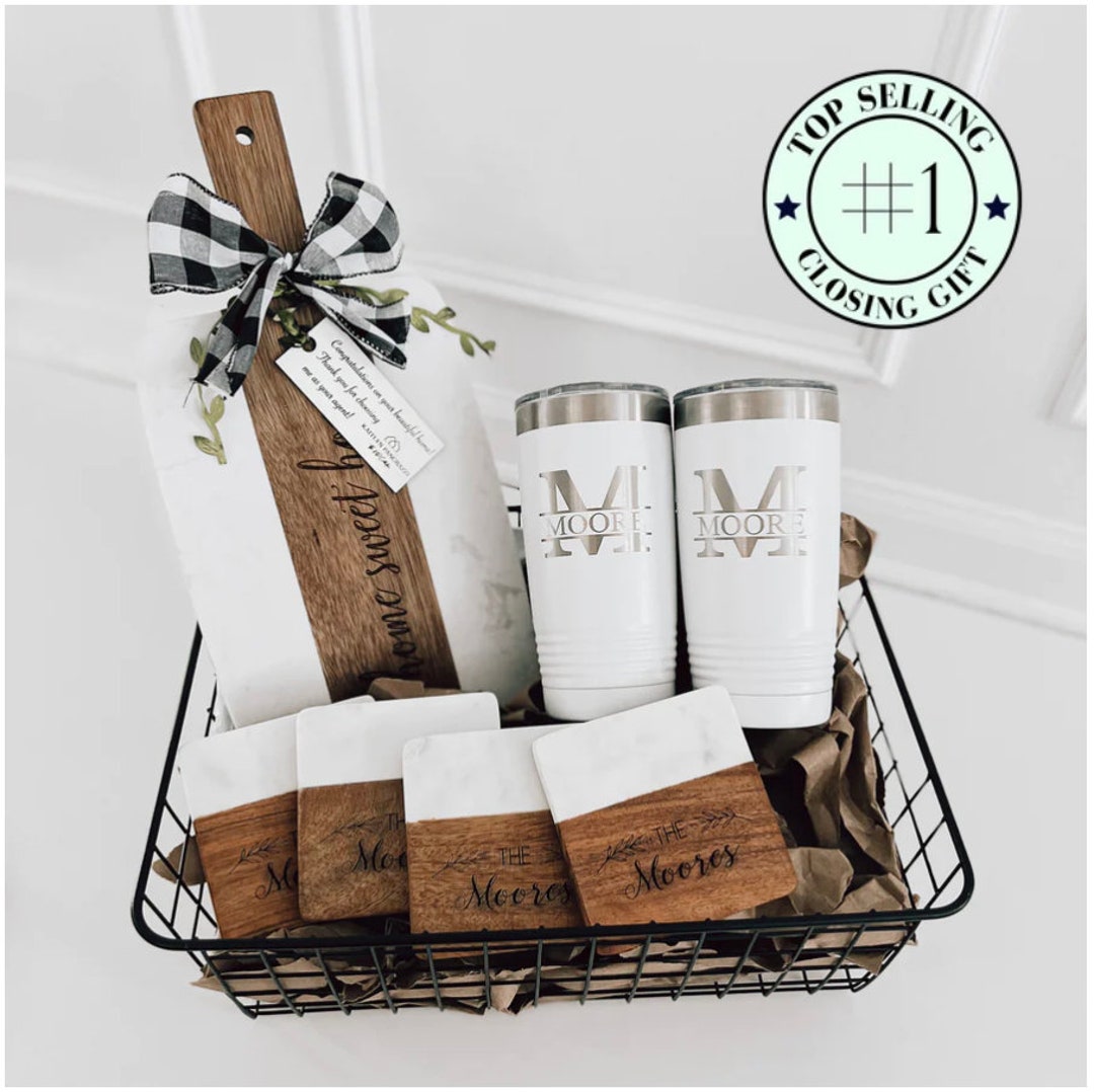 Housewarming Realtor Closing Gift Basket, New Home Owner, Marble and ...