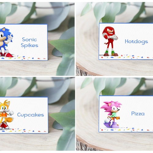 SONIC the Hedgehog Party Food Labels Cards Kids Birthday - Etsy Australia