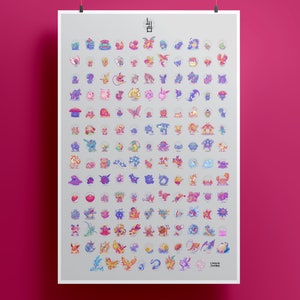 Pokémon Generations Poster – Pocket Monster Fan Art, Wall Decor (13x19 ...