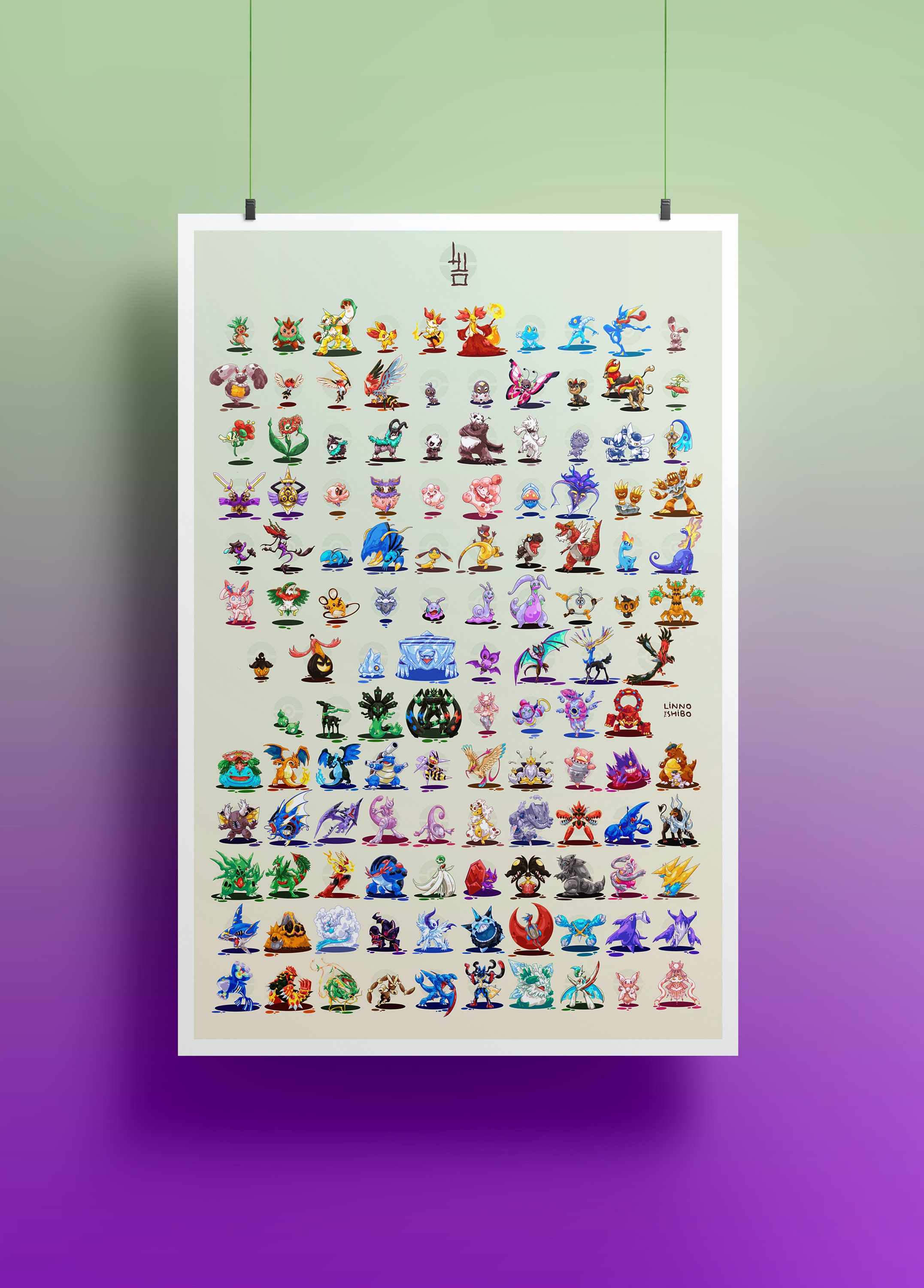 Pokémon Poster Pocket Monster Poster Through Each Generations Pokédex ...