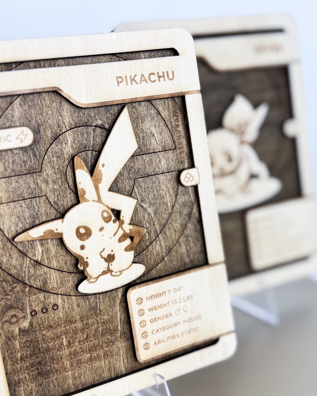Pokemon Laser-cut & Engraved Wood Cards | Laser Etched Wood Card | Wood ...