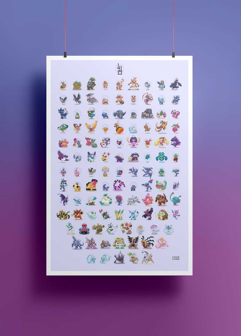 Pokémon Generations Poster – Pocket Monster Fan Art, Wall Decor (13x19 ...