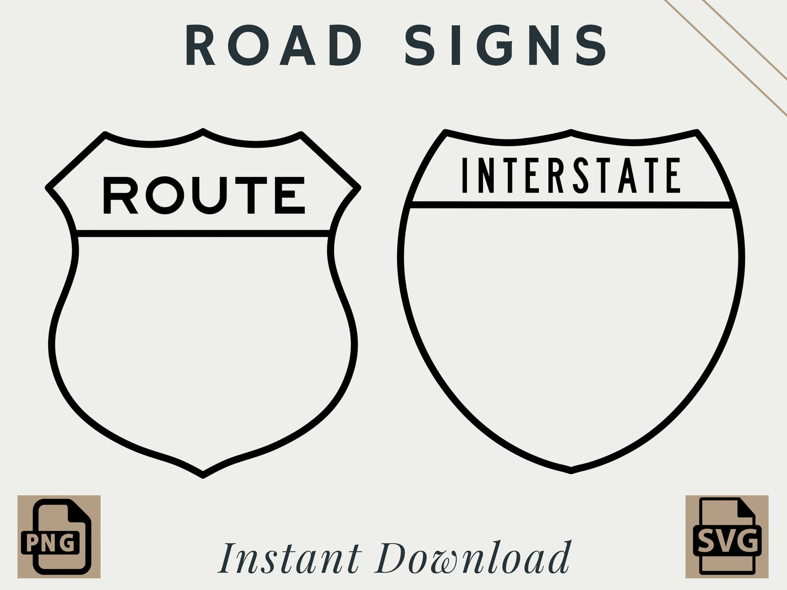 Road Signs | PNG | SVG | Digital Download | Printable - Etsy