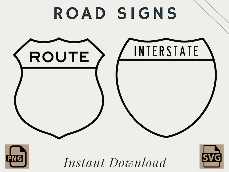 Road Signs | PNG | SVG | Digital Download | Printable - Etsy