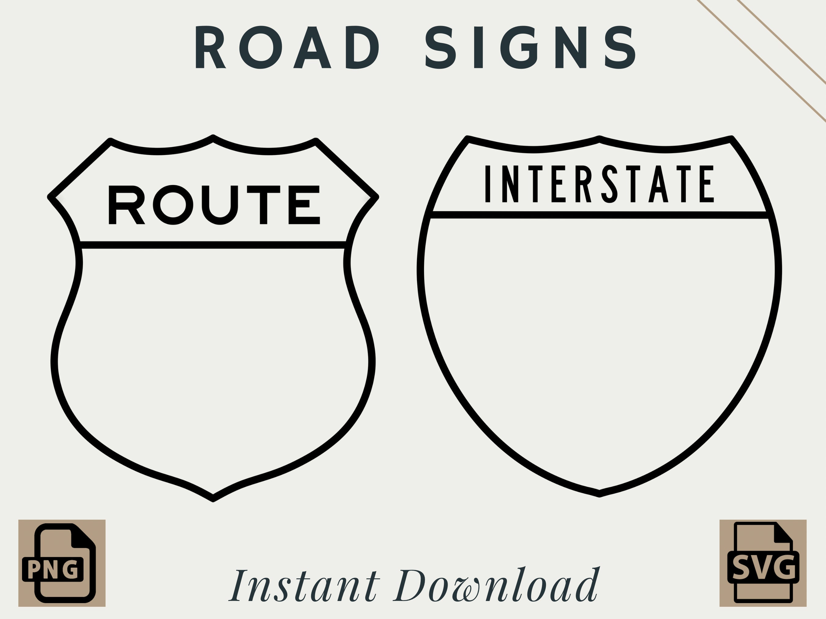 Road Signs | PNG | SVG | Digital Download | Printable - Etsy