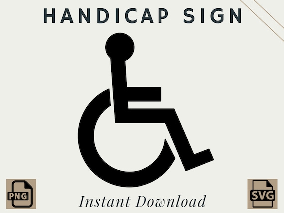 Handicap Sign PNG SVG Digital Download Printable - Etsy