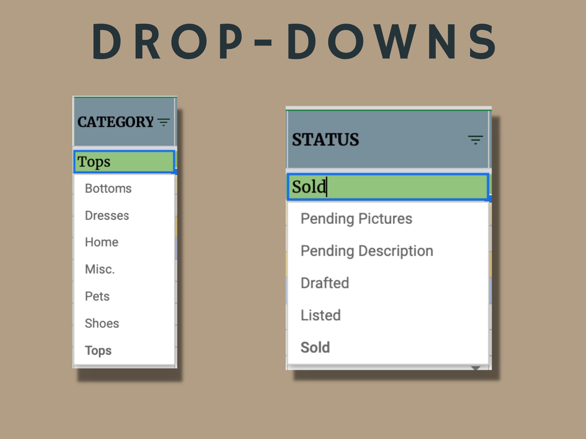 Poshmark Inventory Tracker Template Spreadsheet | Google Sheet ...