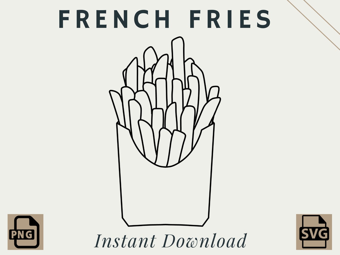 French Fries PNG SVG Digital Download Printable - Etsy