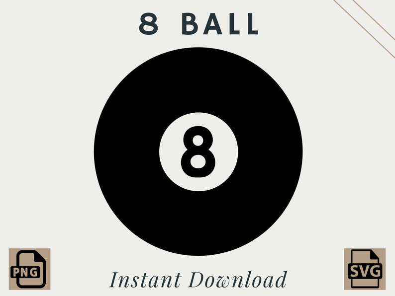 8 Ball PNG SVG Digital Download Printable - Etsy