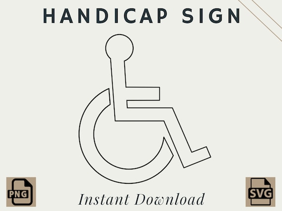 Handicap Sign PNG SVG Digital Download Printable - Etsy