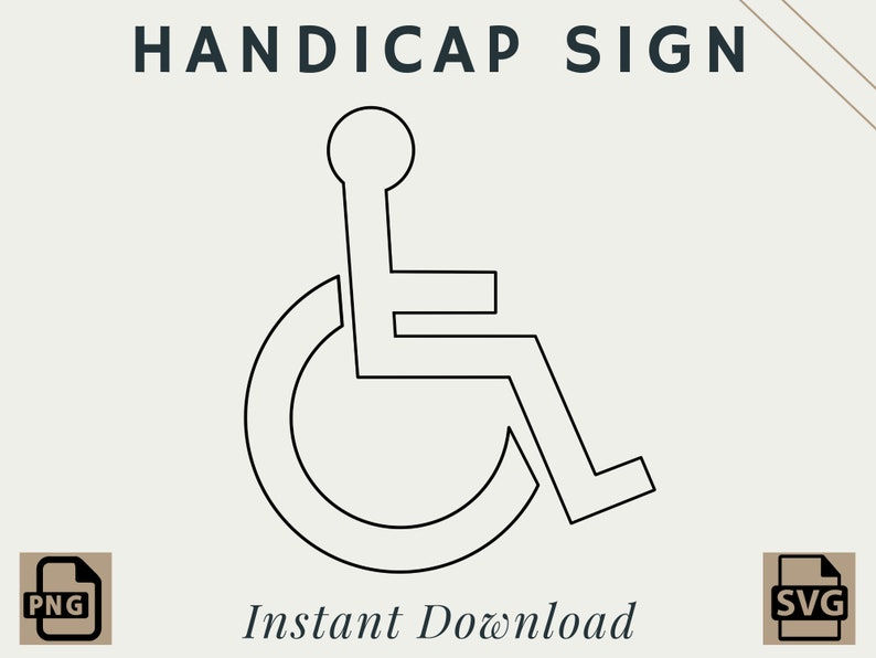 Handicap Sign PNG SVG Digital Download Printable - Etsy