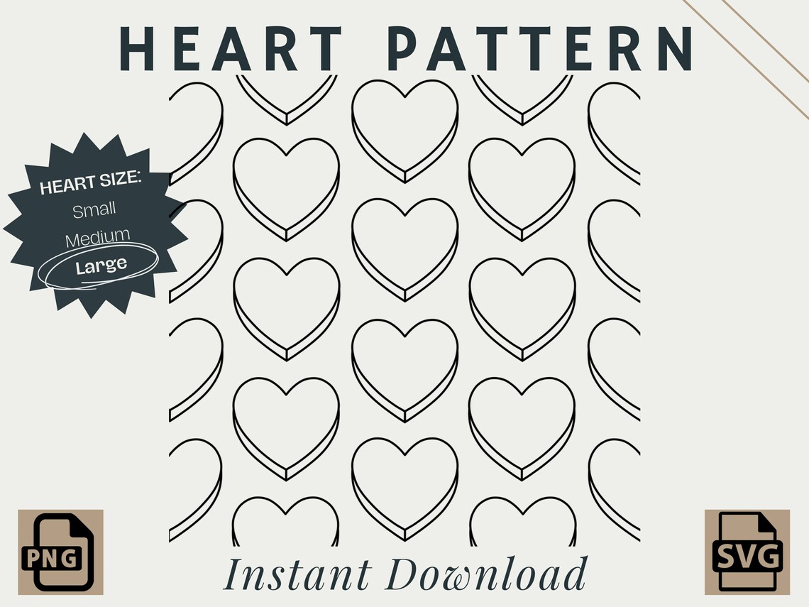 Candy Heart Pattern PNG SVG Digital Download Printable - Etsy