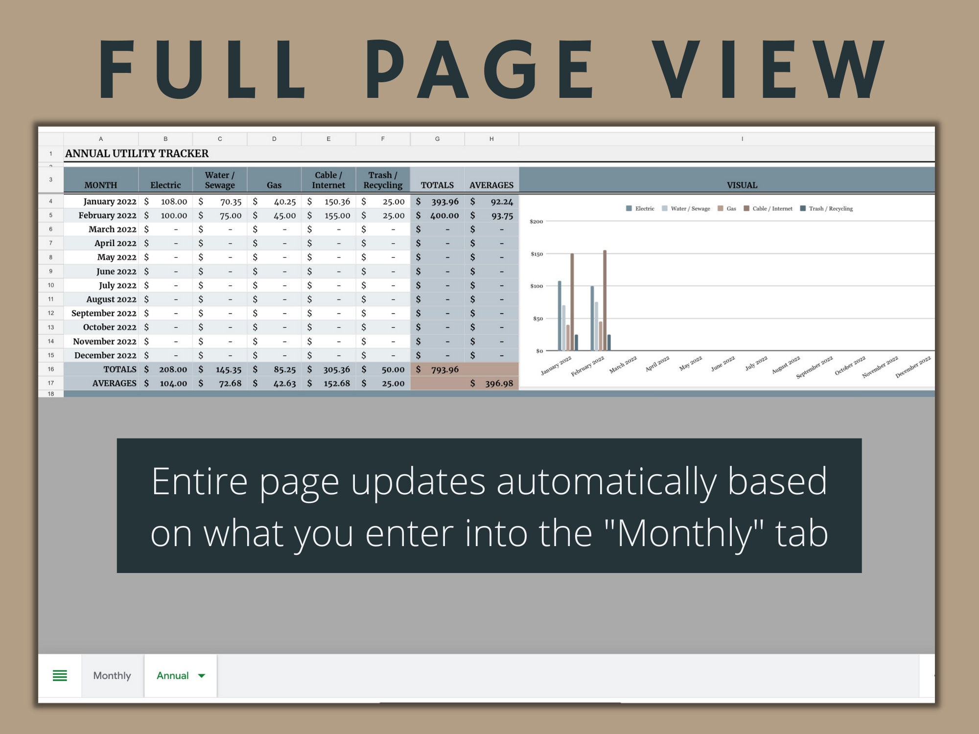 Utility Bill Tracker Template Spreadsheet | Google Sheet | Digital ...