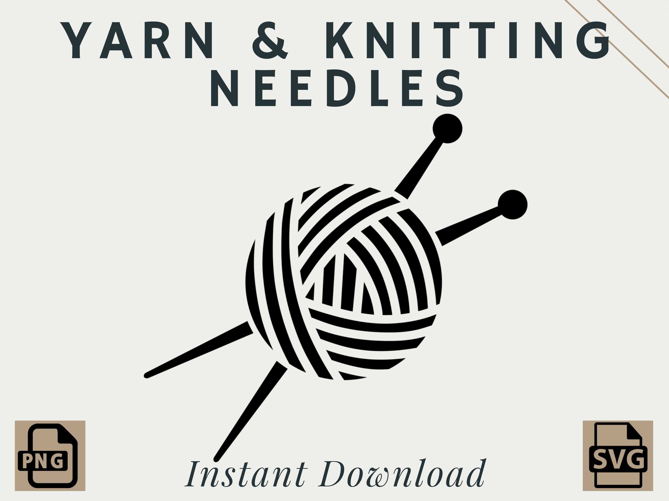 Yarn With Knitting Needles | PNG | SVG | Digital Download | Printable ...