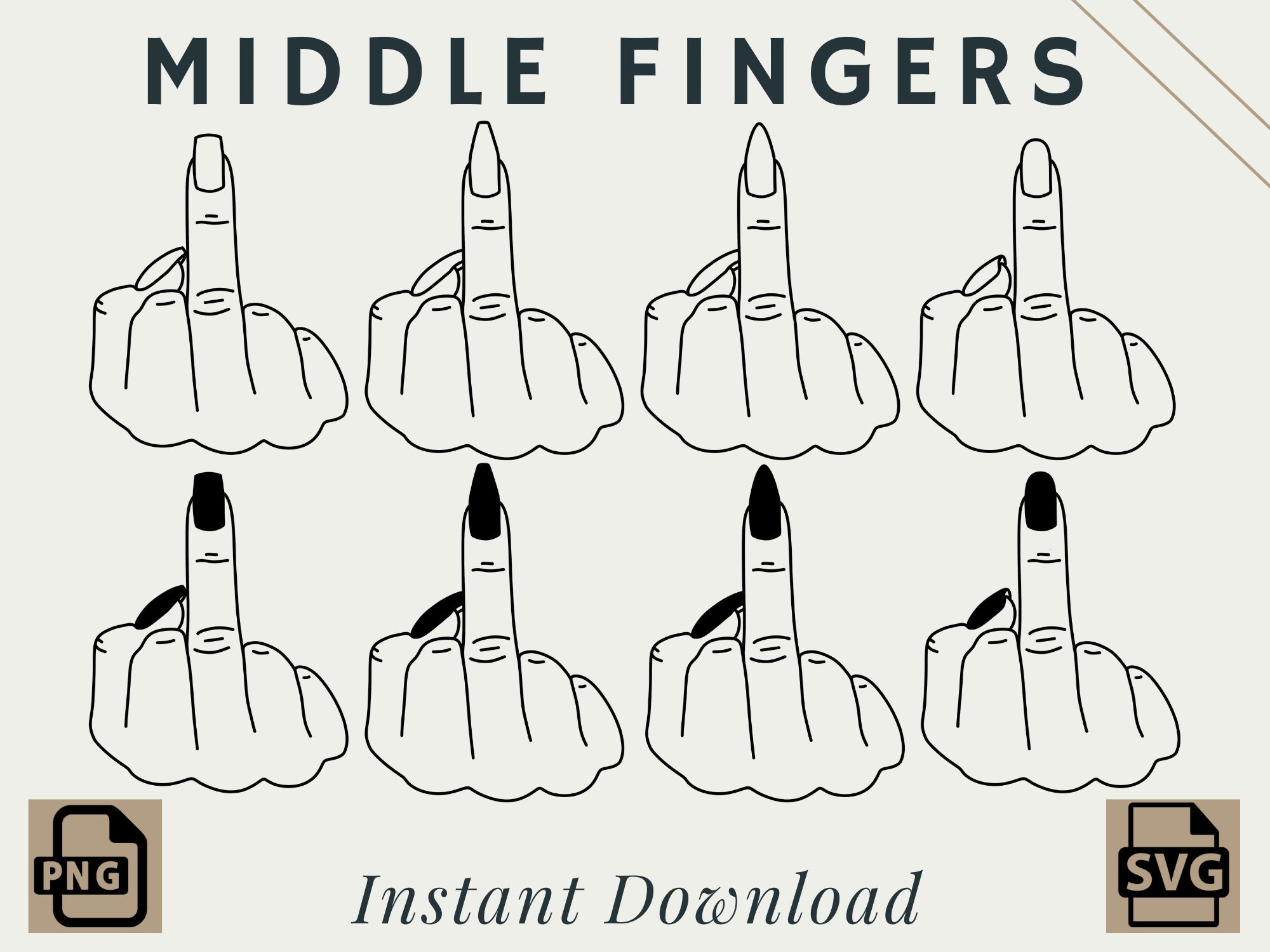 Middle Finger Bundle | PNG | SVG | Digital Download | Printable - Etsy