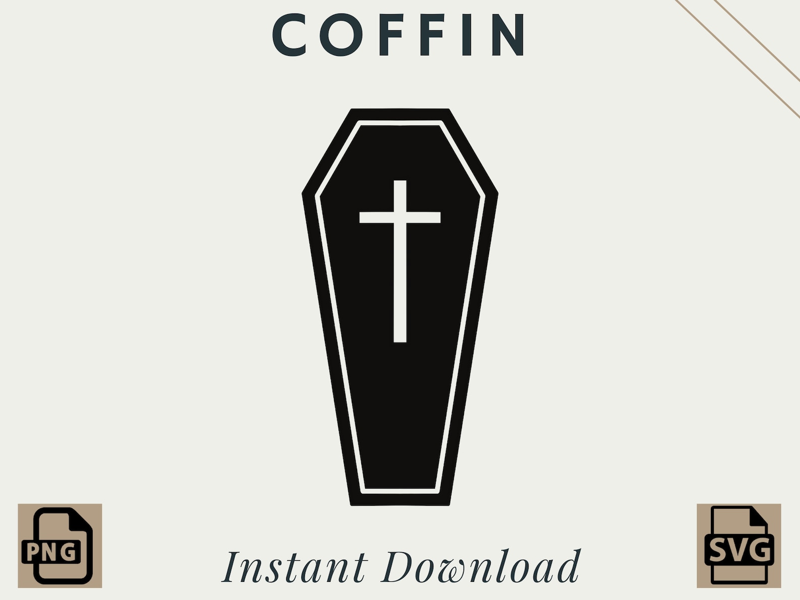 Coffin | Casket | Halloween | PNG | SVG | Digital Download | Printable ...