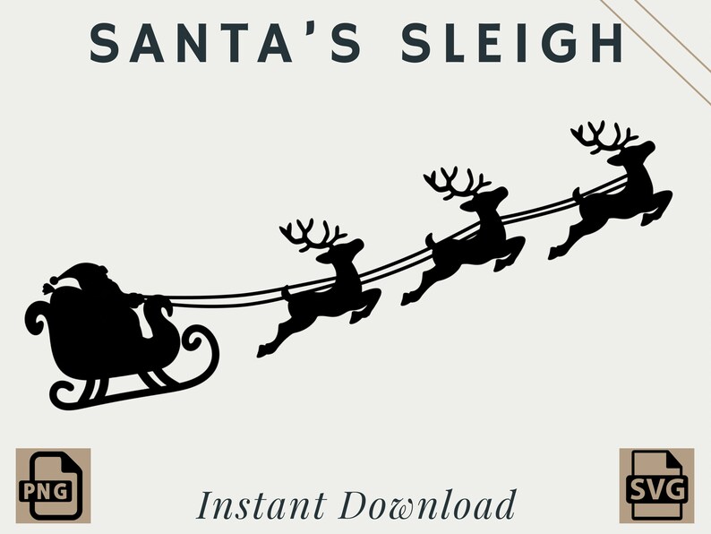 Santa’s Sleigh | PNG | SVG | Digital Download | Printable - Etsy