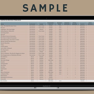 Shows & Movies Tracker Log Template Spreadsheet | Google Sheet ...