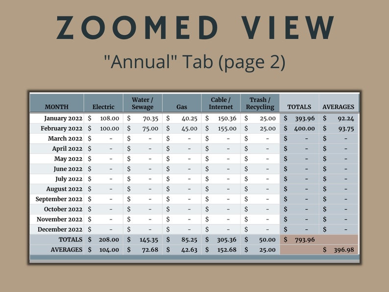 Utility Bill Tracker Template Spreadsheet | Google Sheet | Digital ...