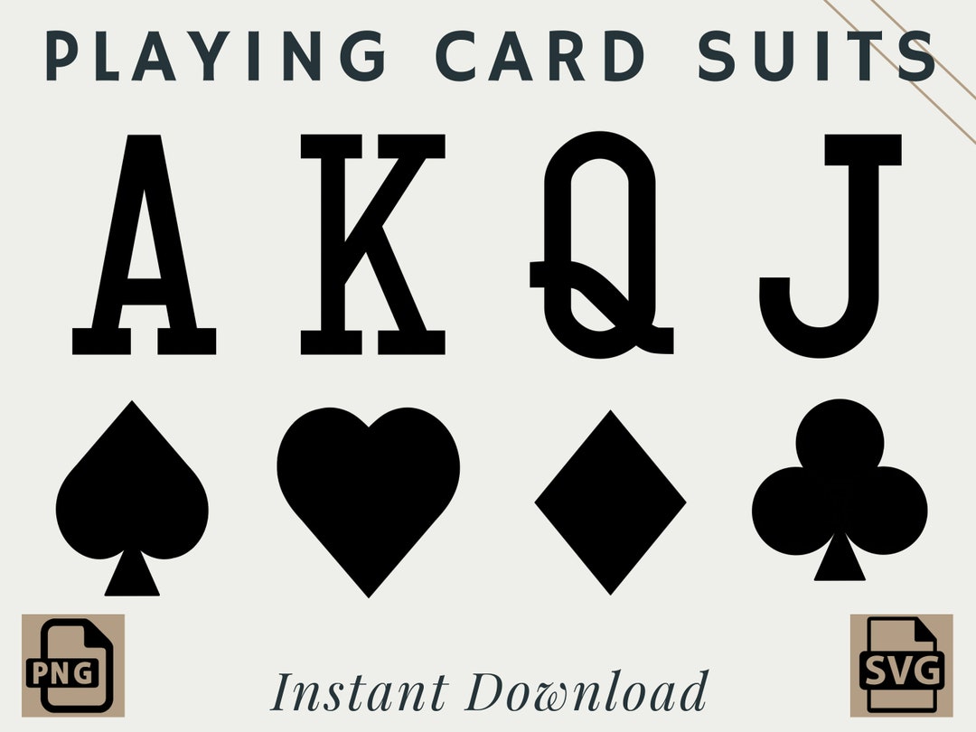 Playing Card Suits Bundle | PNG | SVG | Digital Download | Printable - Etsy