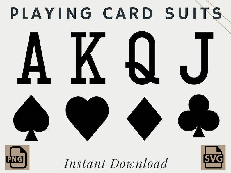 Playing Card Suits Bundle | PNG | SVG | Digital Download | Printable - Etsy