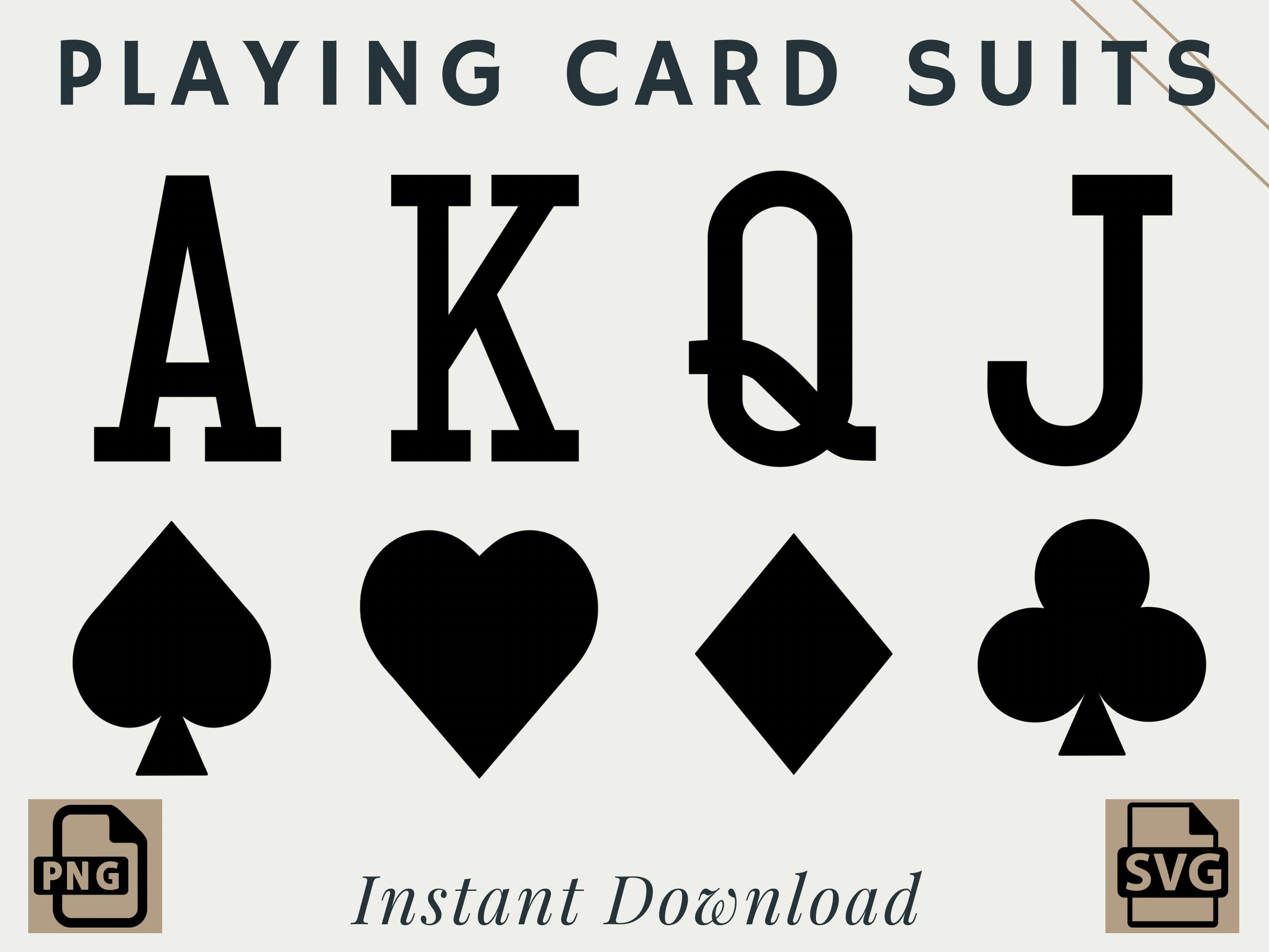Playing Card Suits Bundle | PNG | SVG | Digital Download | Printable - Etsy
