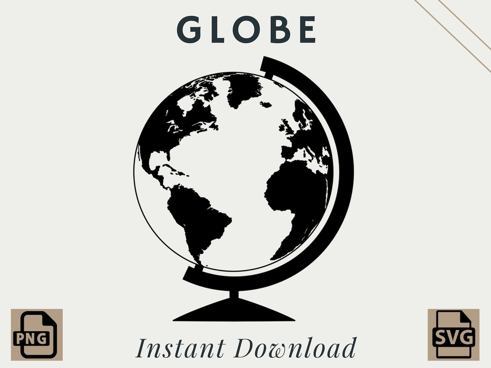 Globe | PNG | SVG | Digital Download | Printable - Etsy