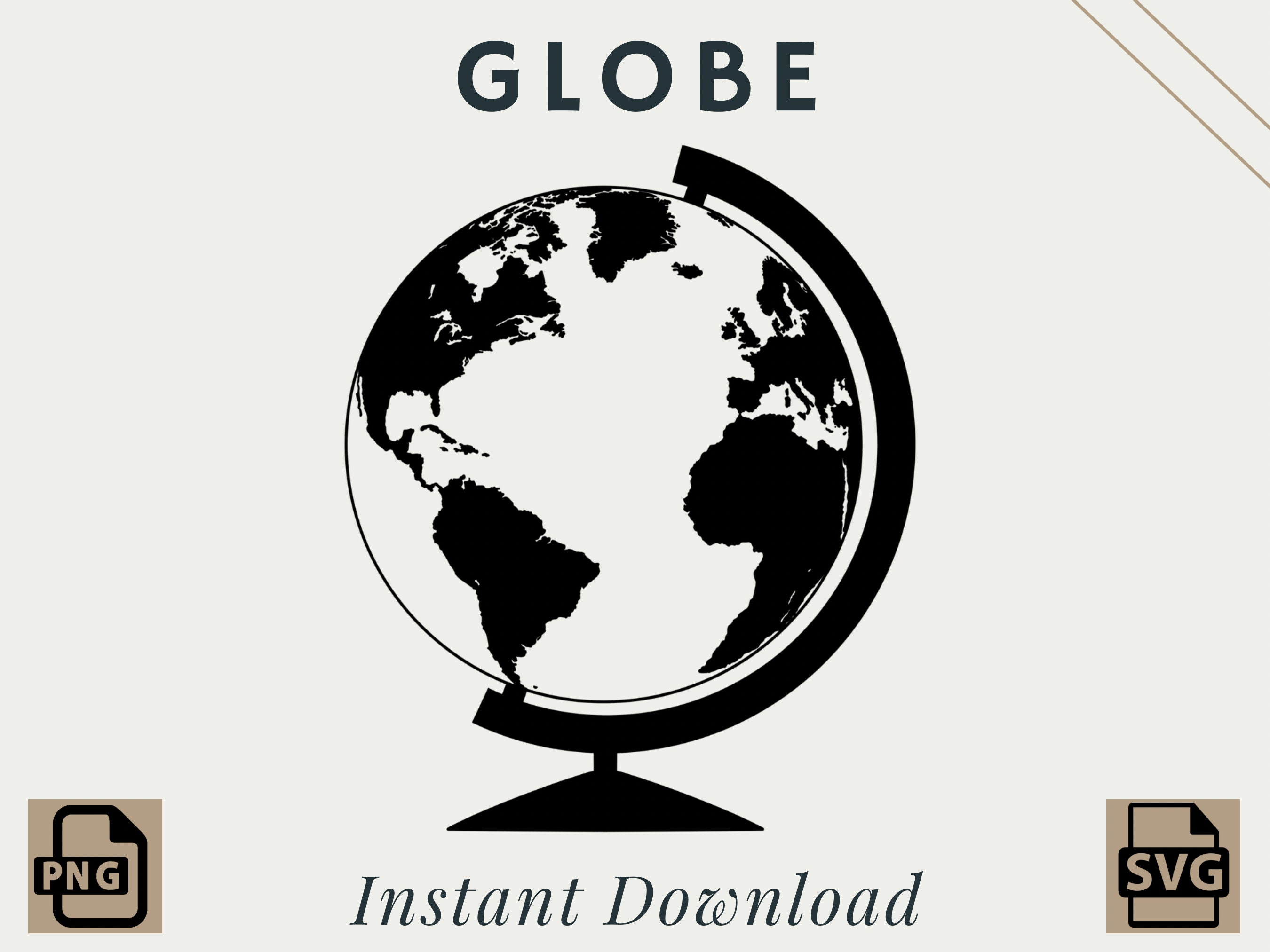 Globe | PNG | SVG | Digital Download | Printable - Etsy
