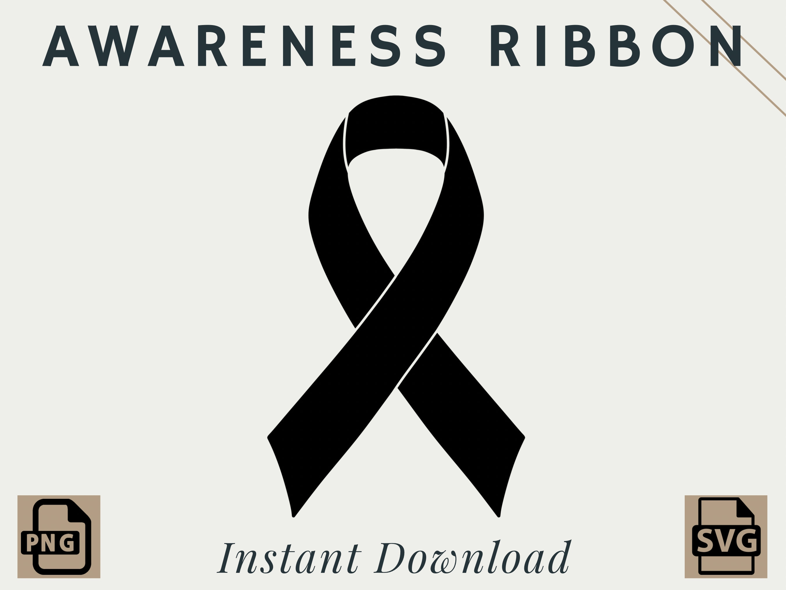 Awareness Ribbon | Cancer Ribbon | PNG | SVG | Digital Download ...
