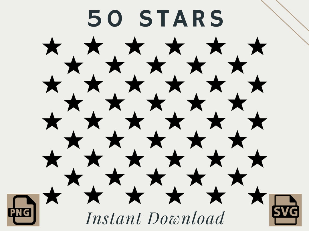 50 Stars | PNG | SVG | Digital Download | Printable - Etsy