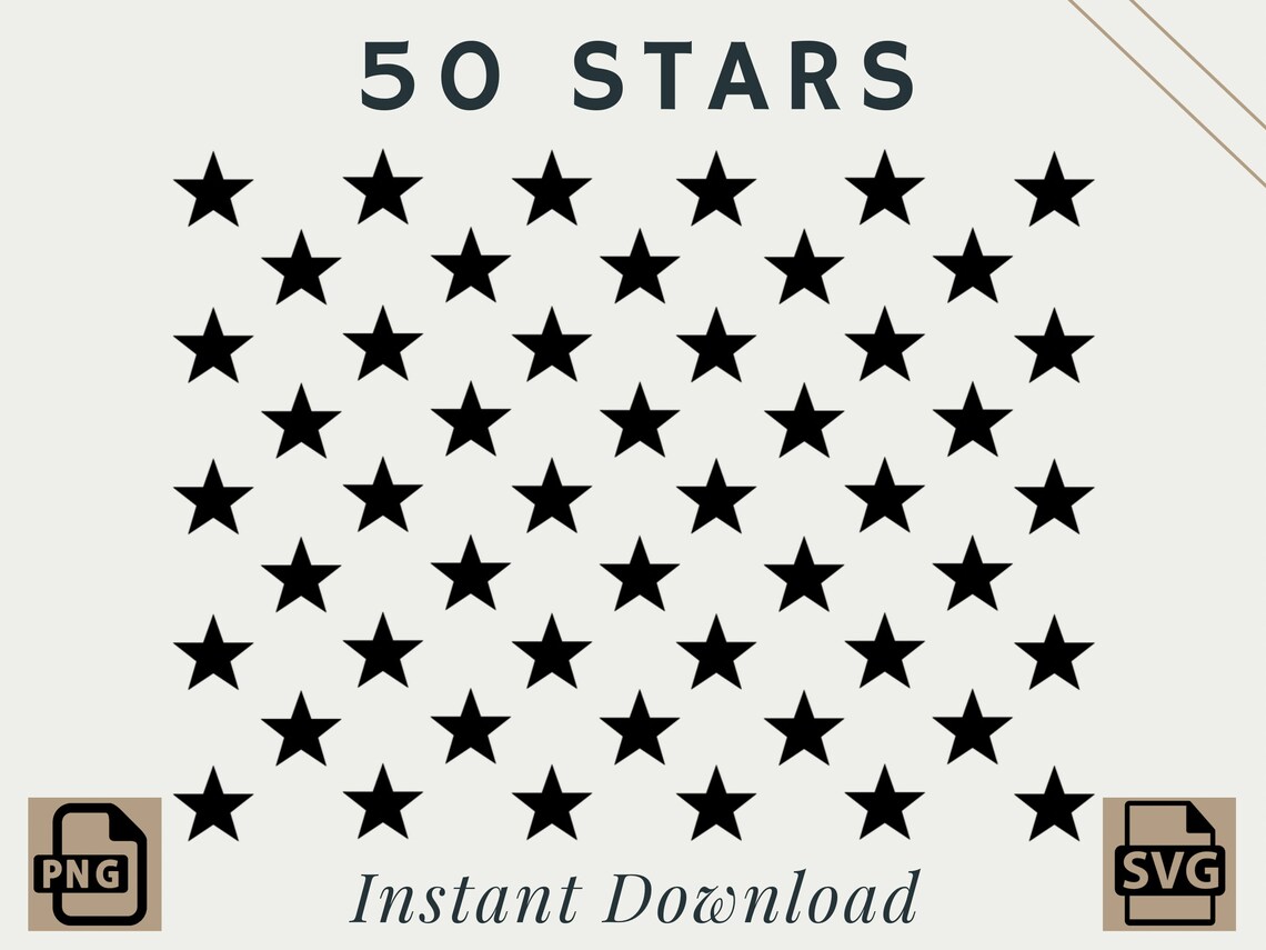 50 Stars PNG SVG Digital Download Printable - Etsy
