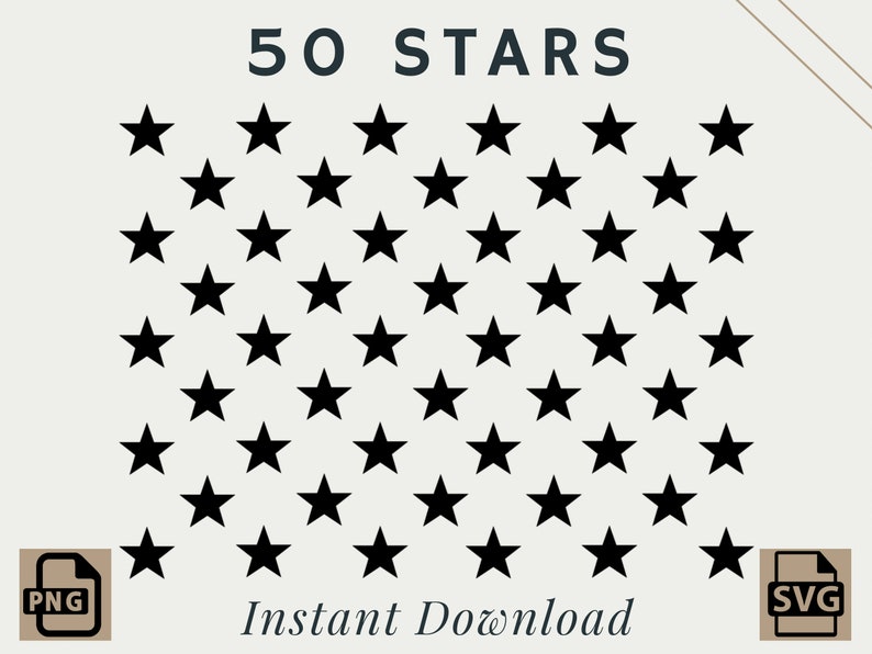 50 Stars PNG SVG Digital Download Printable - Etsy