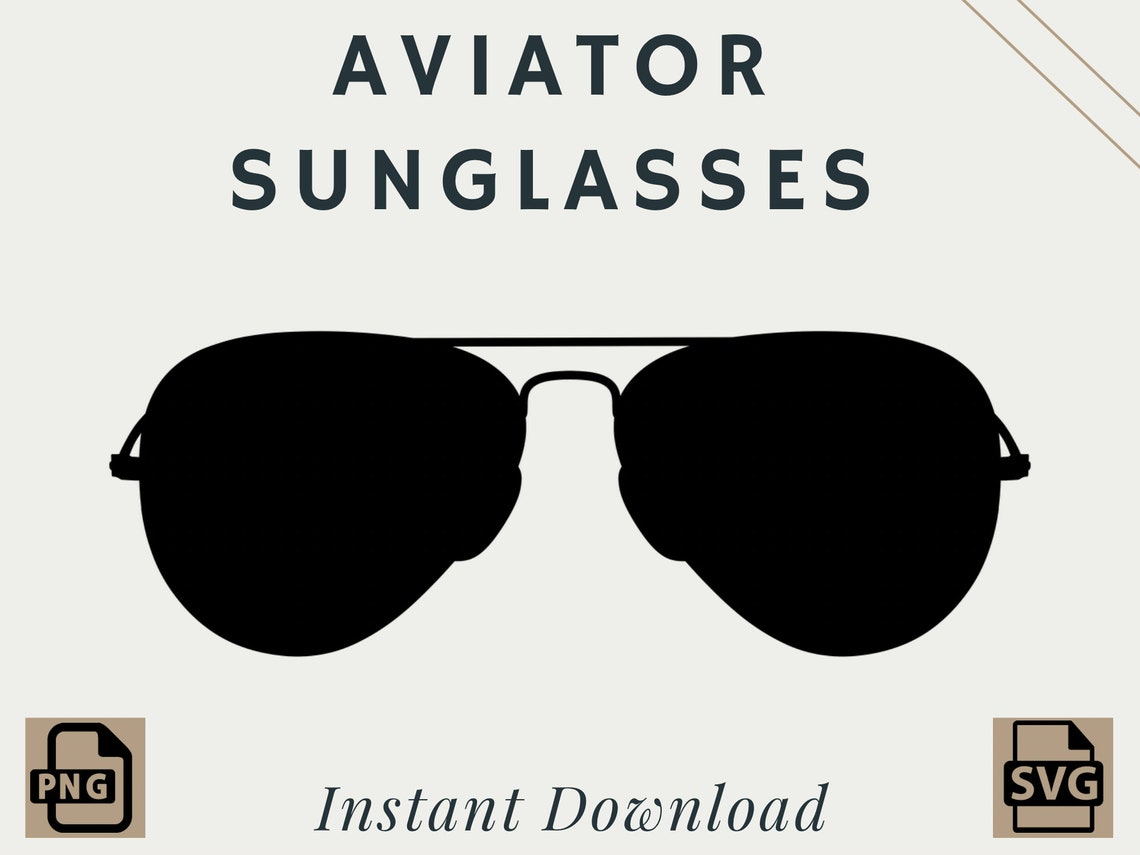 Aviator Sunglasses | PNG | SVG | Digital Download | Printable - Etsy