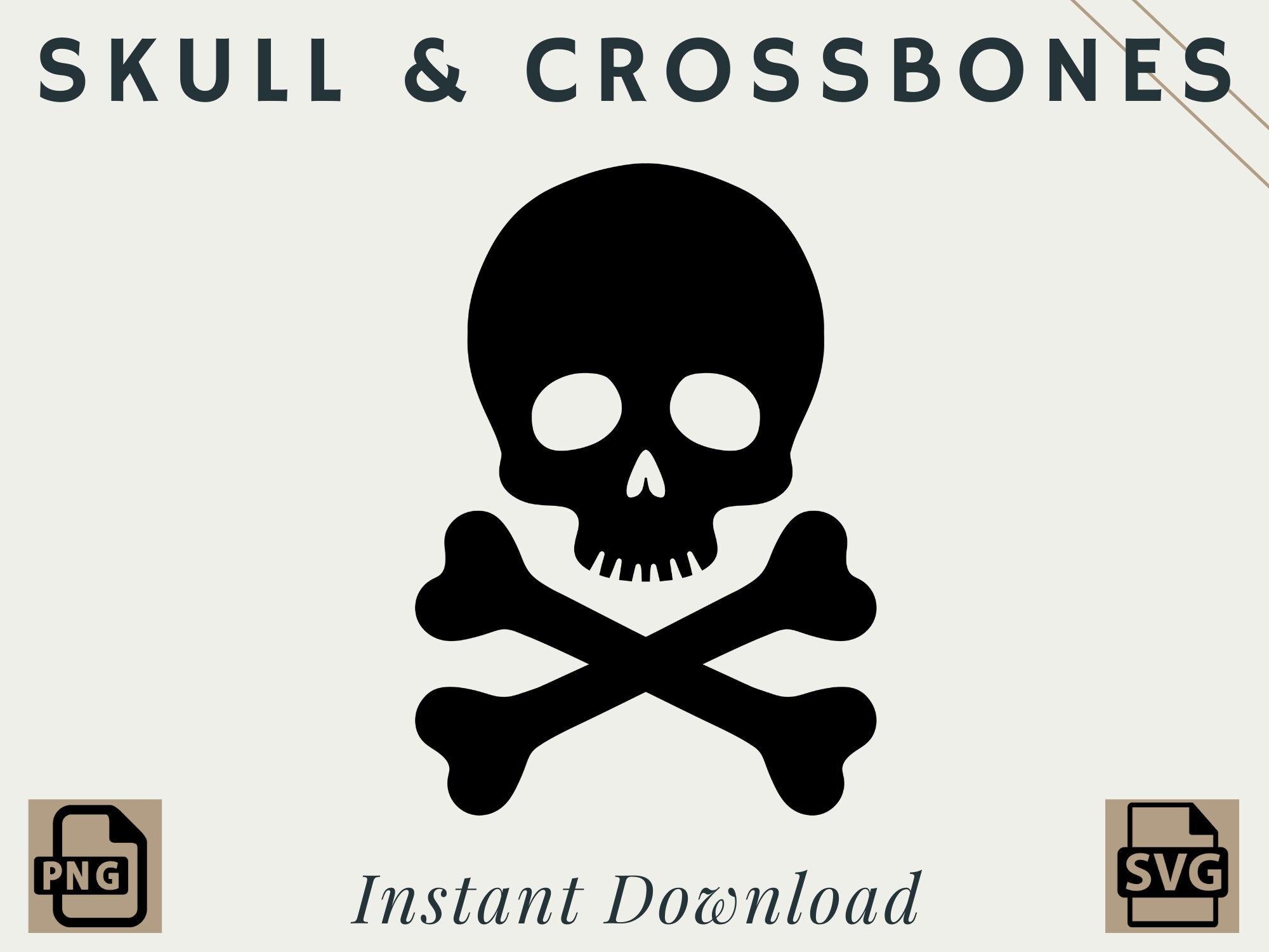 Skull & Crossbones | Halloween | PNG | SVG | Digital Download ...