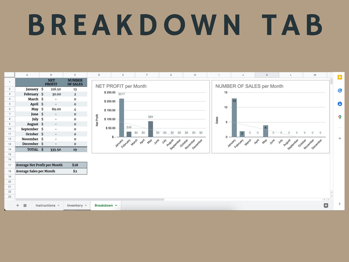 Poshmark Inventory Tracker Template Spreadsheet | Google Sheet ...