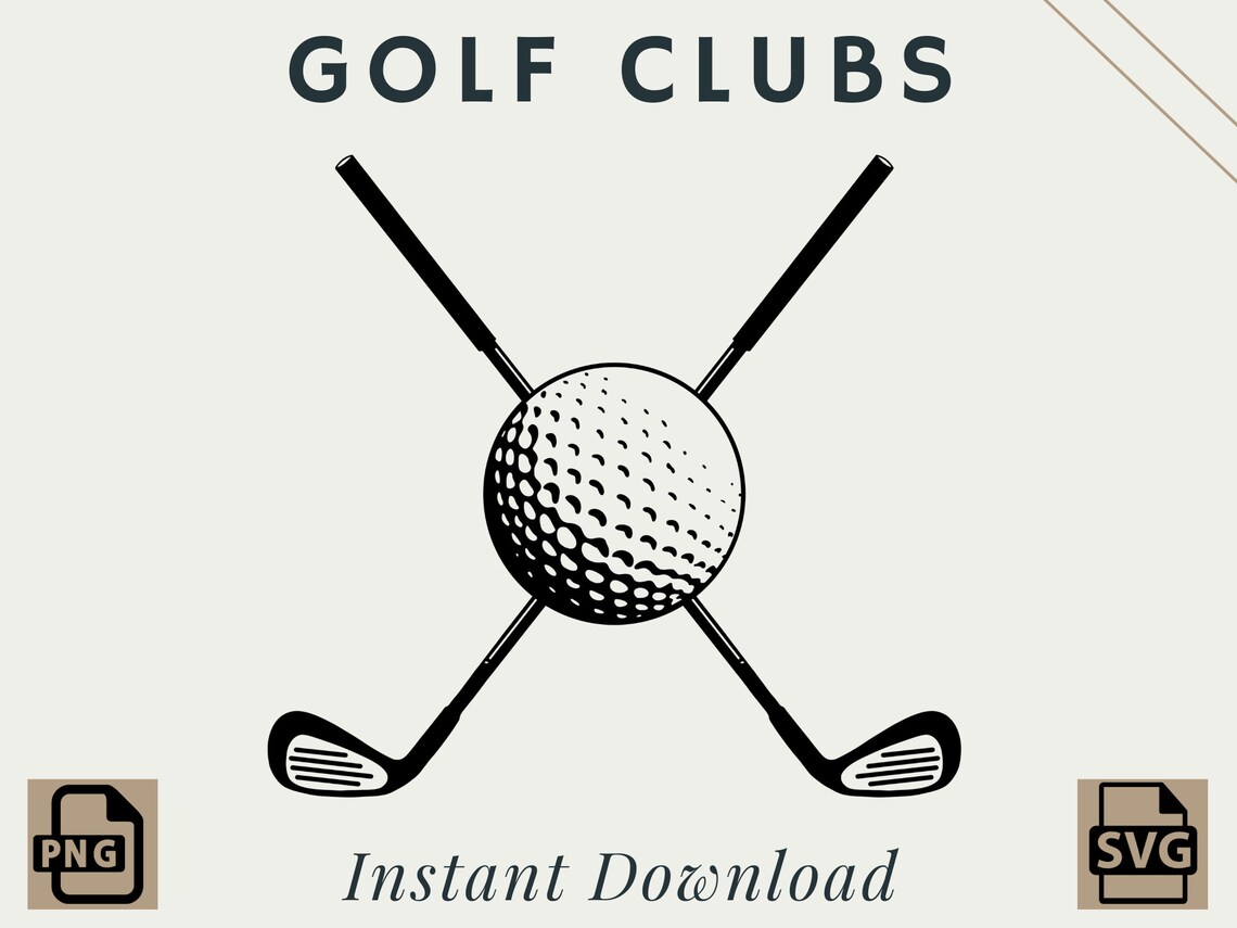 Golf Clubs With Golf Ball | PNG | SVG | Digital Download | Printable - Etsy