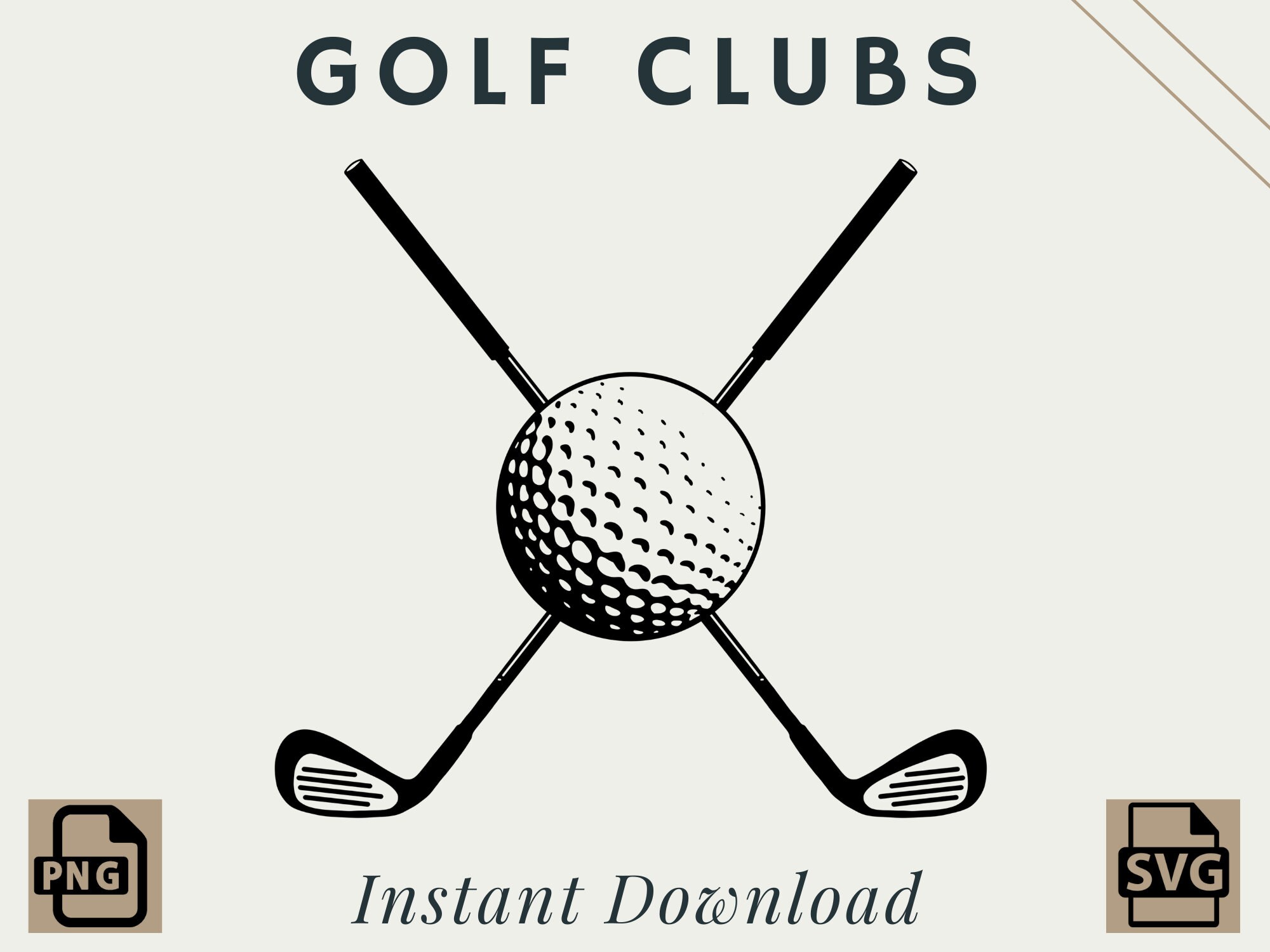 Golf Clubs With Golf Ball | PNG | SVG | Digital Download | Printable - Etsy