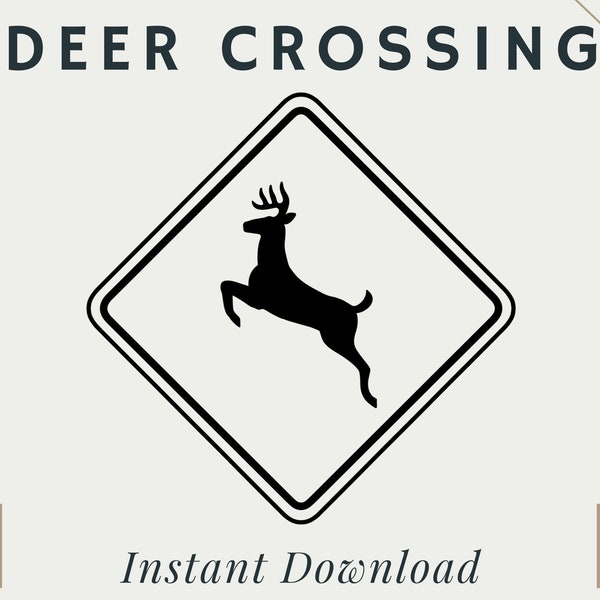 Deer Crossing Sign - Etsy