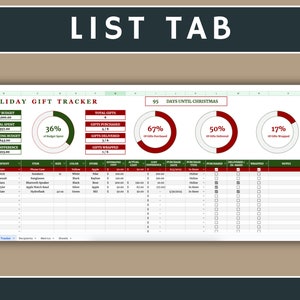 Holiday Gift Tracker Template Spreadsheet | Google Sheet | Digital ...