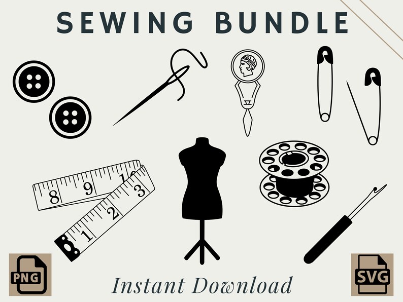 Sewing Tailoring Seamstress Bundle | PNG | SVG | Digital Download ...