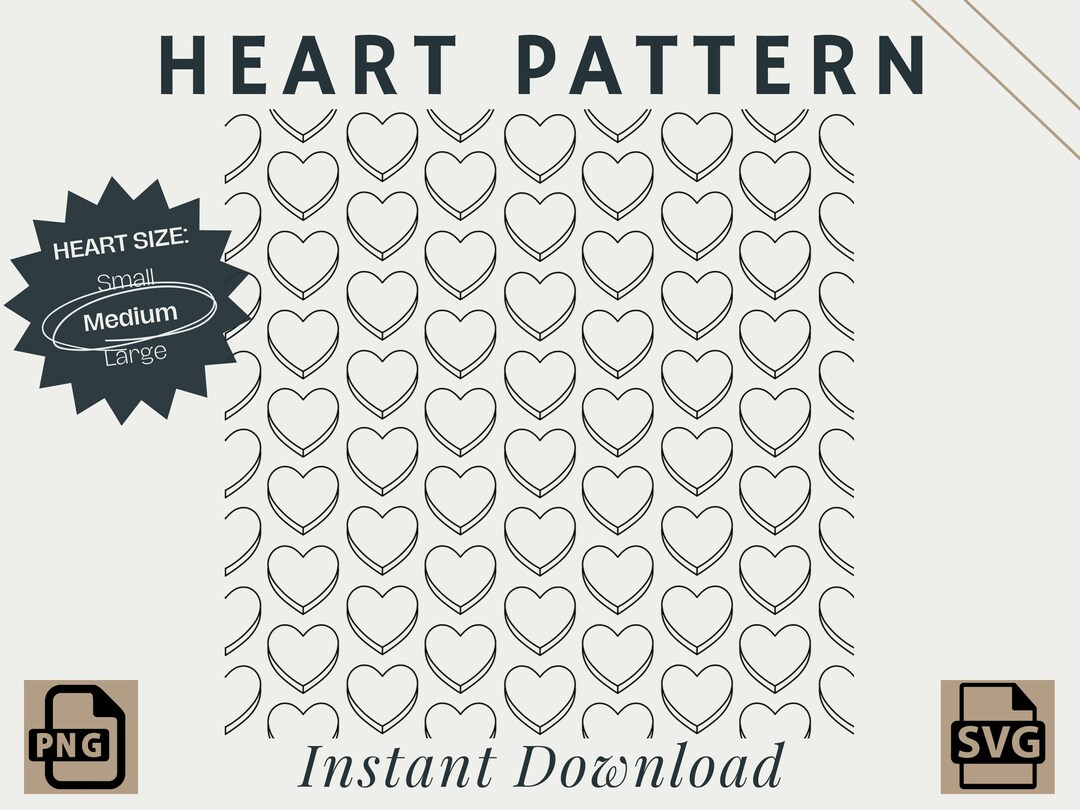 Candy Heart Pattern PNG SVG Digital Download Printable - Etsy