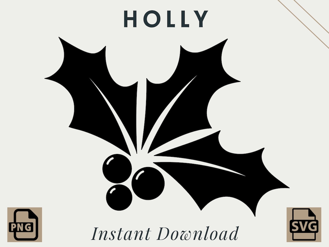 Christmas Holly | PNG | SVG | Digital Download | Printable - Etsy