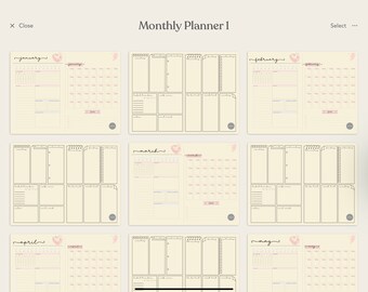 Monthly/weekly Digital Planner - Etsy