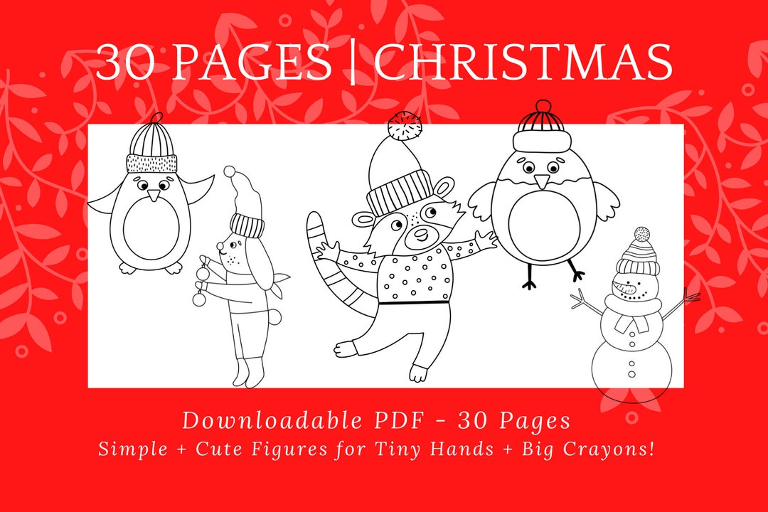 30 Coloring Pages Simple Christmas Figures - Etsy